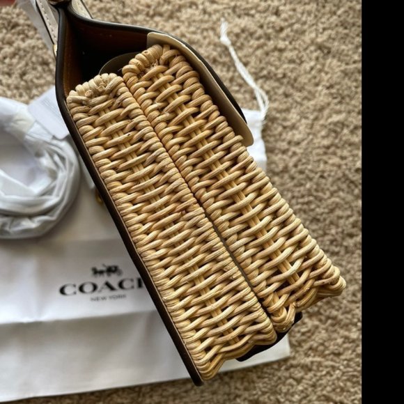 Coach | Bags | Coach Willis 8 Leather Wicker Top Handle Bag Crossbody ...